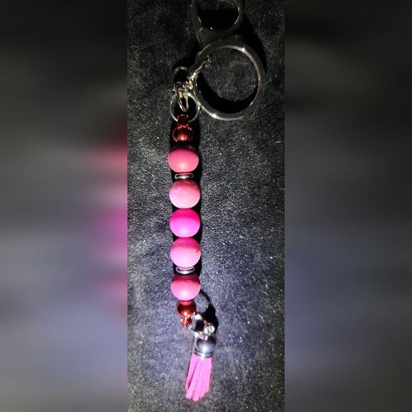 Myself | Accessories | Chic Pink Beaded Keychain | Poshmark